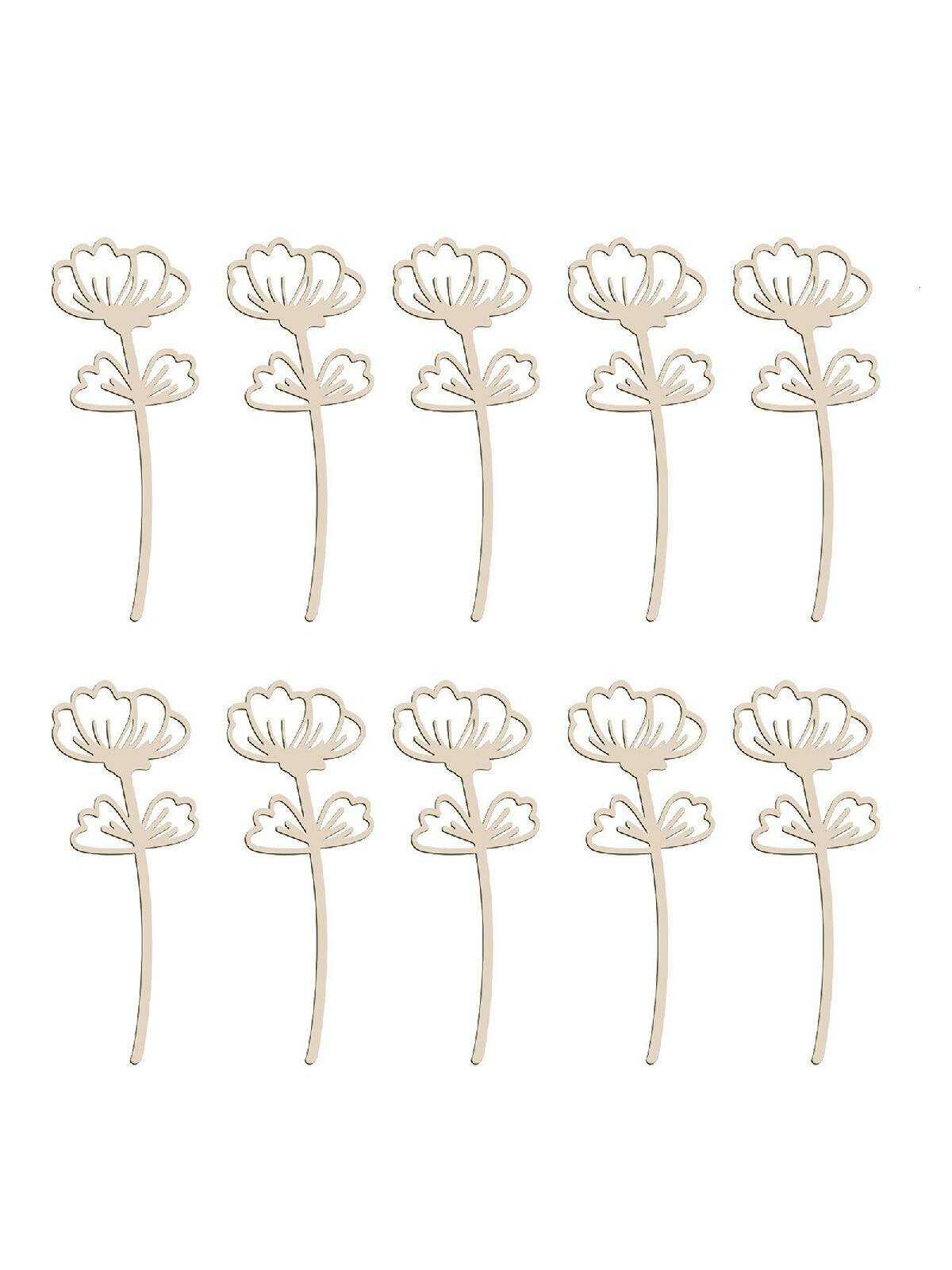 Деревянные Декоры Из Полевых Цветов Набор Деревянных Цветов Вырезанные Знаки Стебли Полевых Цветов для Поделок Своими Руками, Наполнители Для Ваз Праздничные Декоры Для Дома