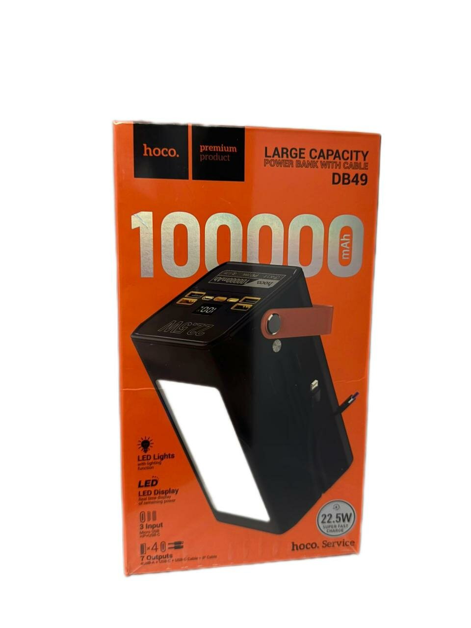 Внешний аккумулятор/Повер банк/Power Bank Hoco DB49 100000mAh/Быстрая зарядка