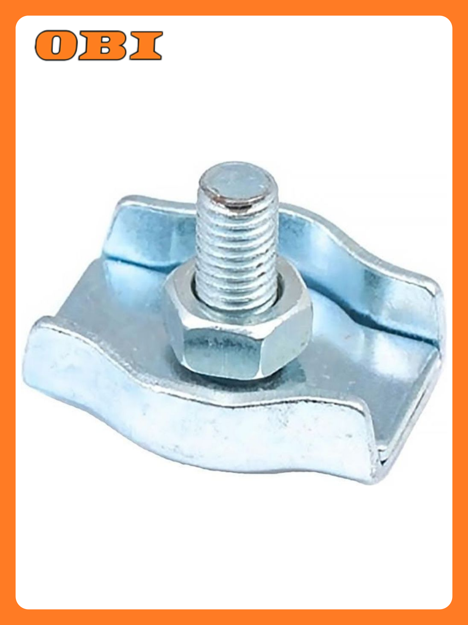 Зажим троса Simplex, сталь, одинарный, плоский, с болтом и гайкой, серый, 8мм