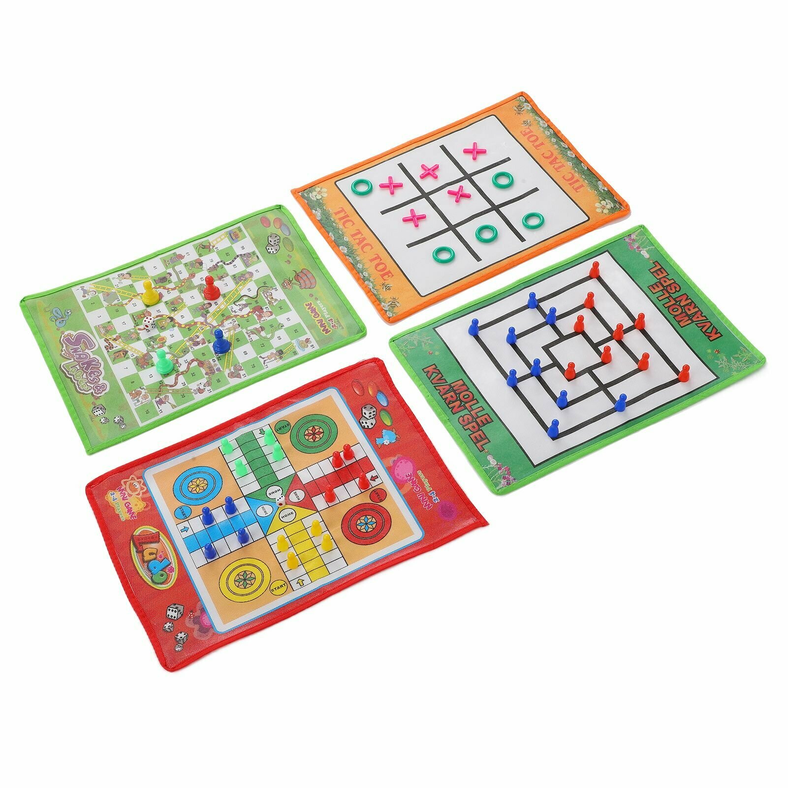 Snake and Ladder Kids Nine Men"s Morris Portable Flying Chess Ludo Board для семейной игры 4 в 1 набор