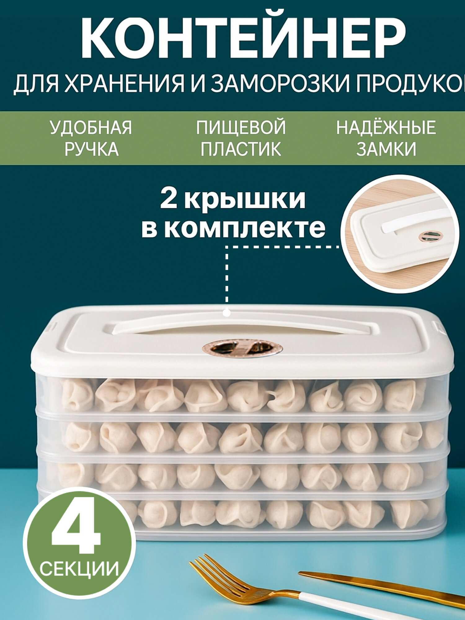 Контейнер для хранения и заморозки пельменей