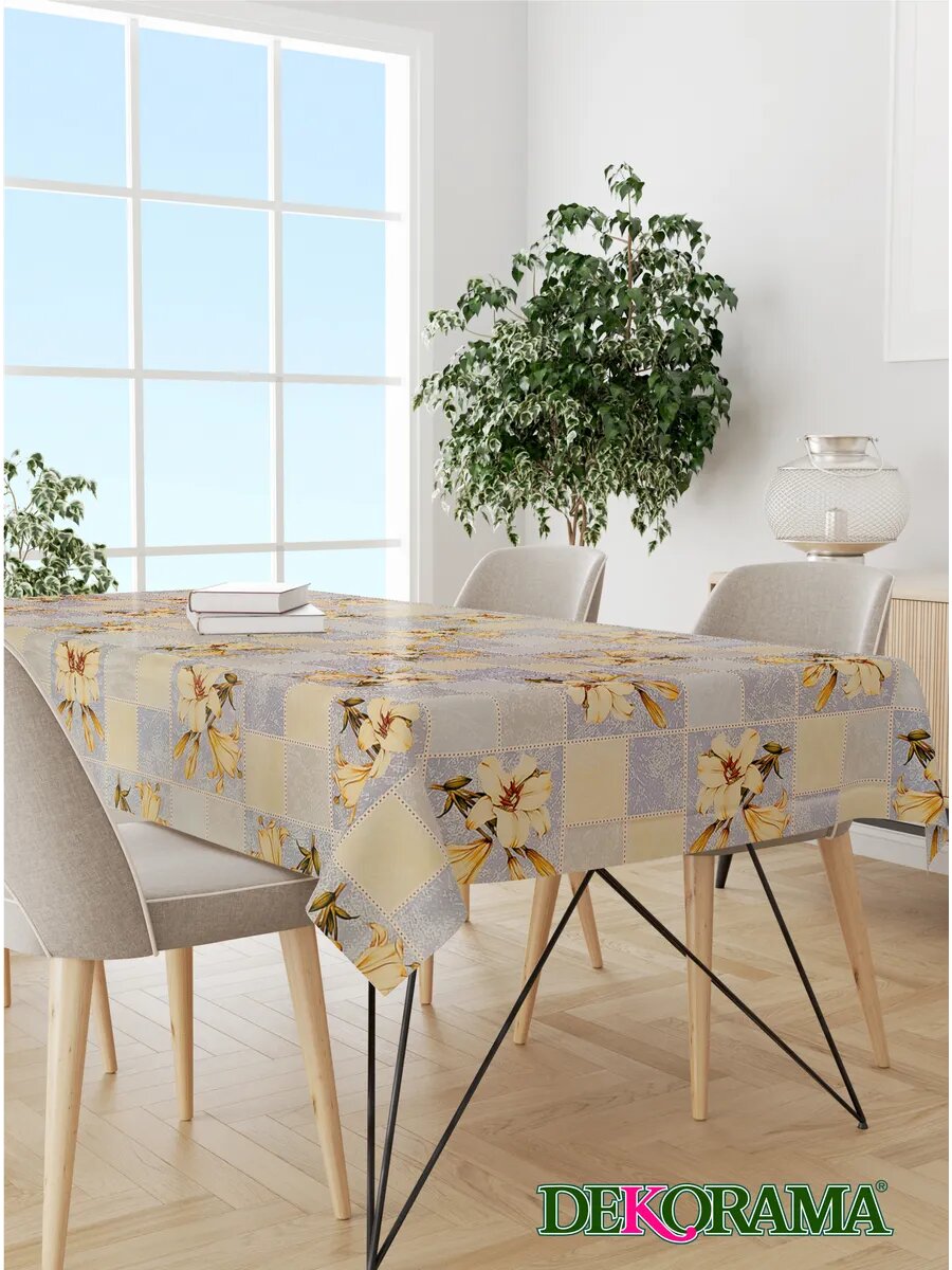 Скатерть клеенка на стол для кухни 140х100 см Dekorama, водостойкая