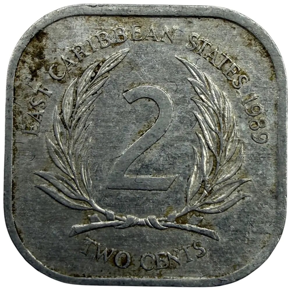 Восточные Карибские Штаты (Карибы) 2 цента 1989 г.