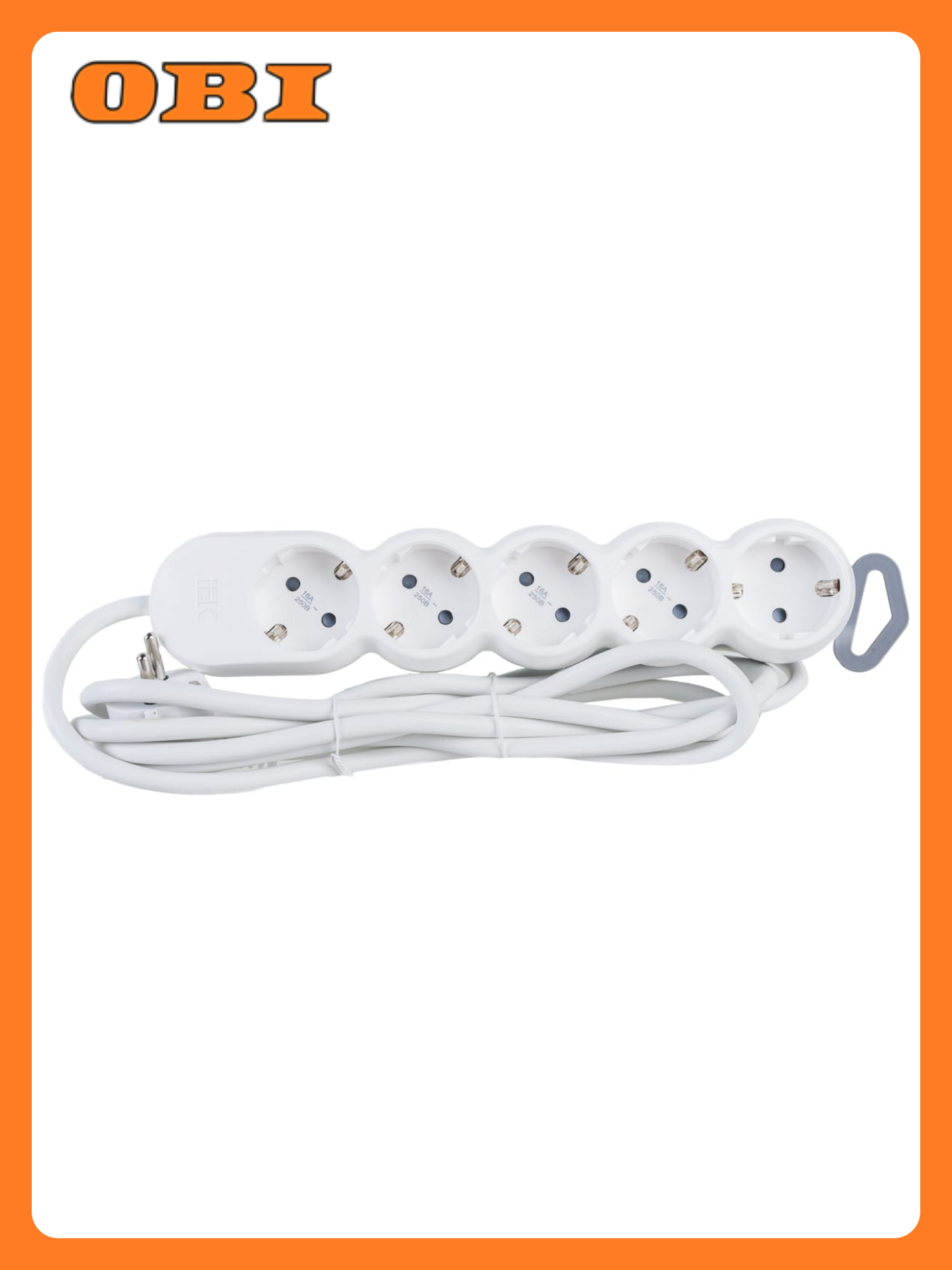 Удлинитель У05 5 мест 2P+PE/3м 3х1,5мм2 16А/250В UNO IEK