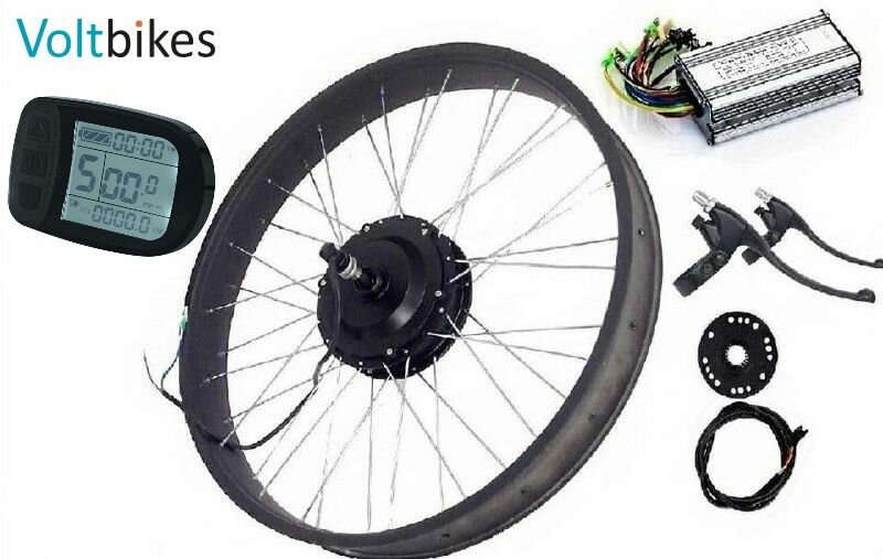 Мотор-колесо для фэтбайка переднее редукторное, 24" 500Вт, KT LCD 5, 135мм, набор (KT-DDK)