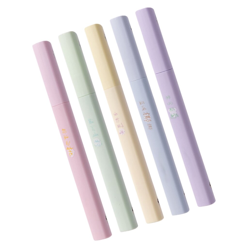 Удобные для глаз флуоресцентные маркеры с быстросохнущими чернилами, 5 шт, легкая конструкция для хранения в рюкзаках и повседневного использования.