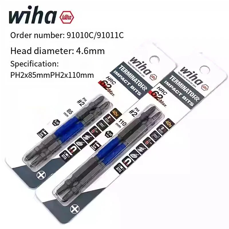 Набор бит Wiha для отверток 16 шт, PH2, 65/85/100 мм