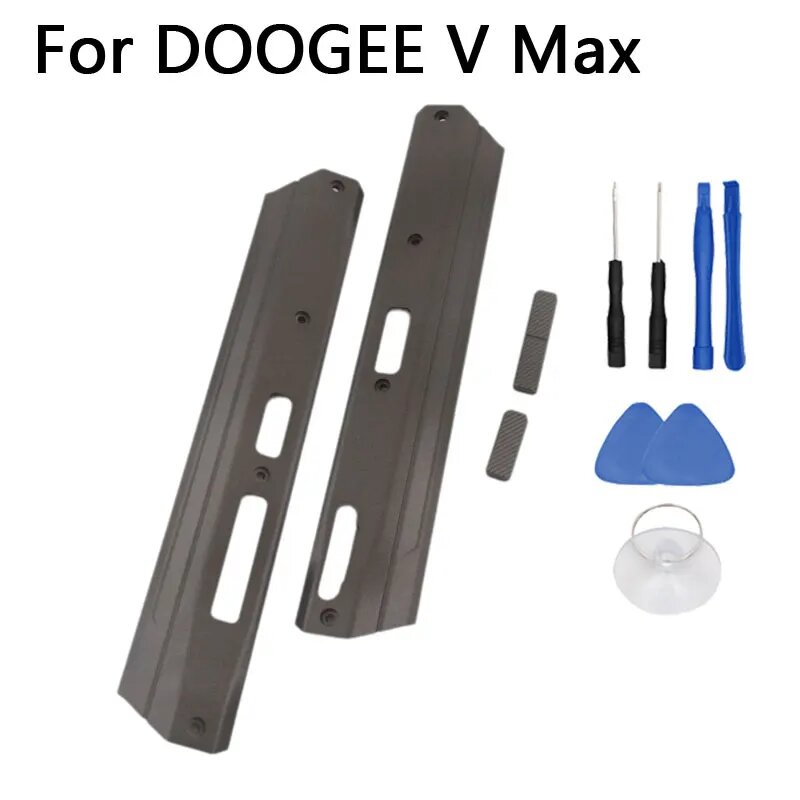Новый оригинальный корпус Передняя оболочка Средняя рамка Пробел Пластиковые чехлы Средний корпус Громкость Пользовательские детали кнопок для DOOGEE V Max серый