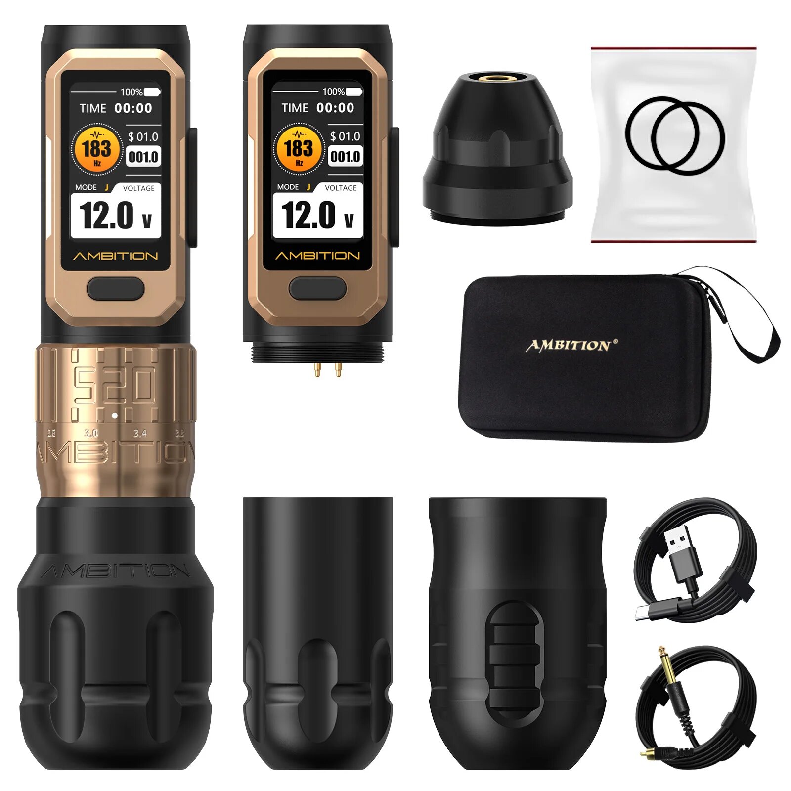Ambition Soldier Pro 520 тату-машинка Gold Dual Battery