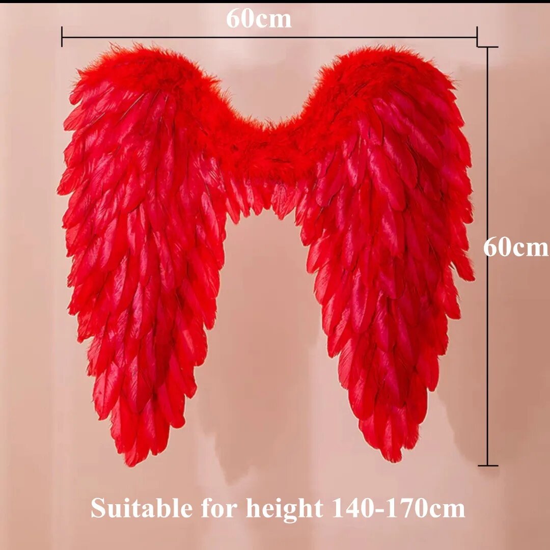 Крылья ангела с перьями MW02 red 60cm
