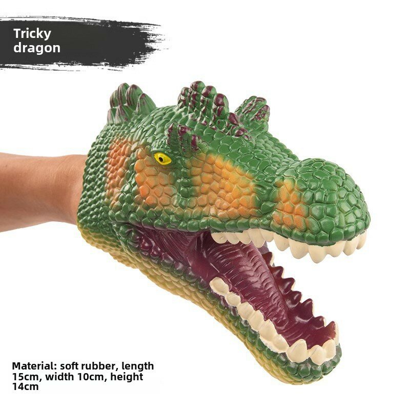 Кукла-рука динозавр мягкая резина треугольник тираннозавр дети симуляция модель животного акула акула рука голова мальчик игрушка (Кукла спинозавр)