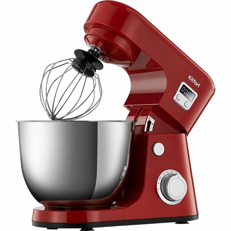 Миксер KITFORT КТ-1308-5, планетарный, красный, 2416742