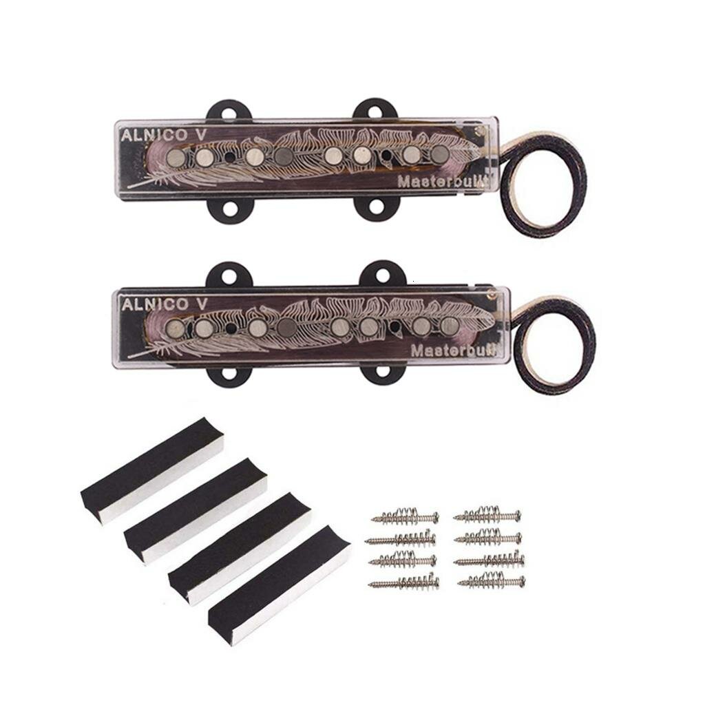 Alnico 5 4-Strings Pickup Fiber Bobbins Pickups Middle Bridge Gears Jazzes Bass комплекты для