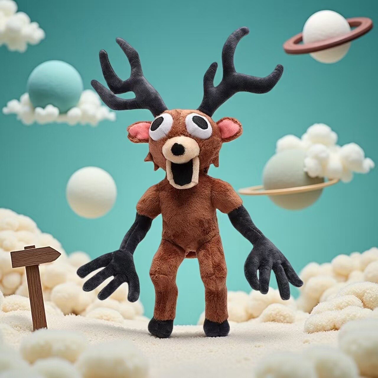 Горячая распродажа SG, новый продукт для кросс-граничной торговли, игрушка из плюша лося 99 Nights Horror Game, плюшевый лось в положении лежа