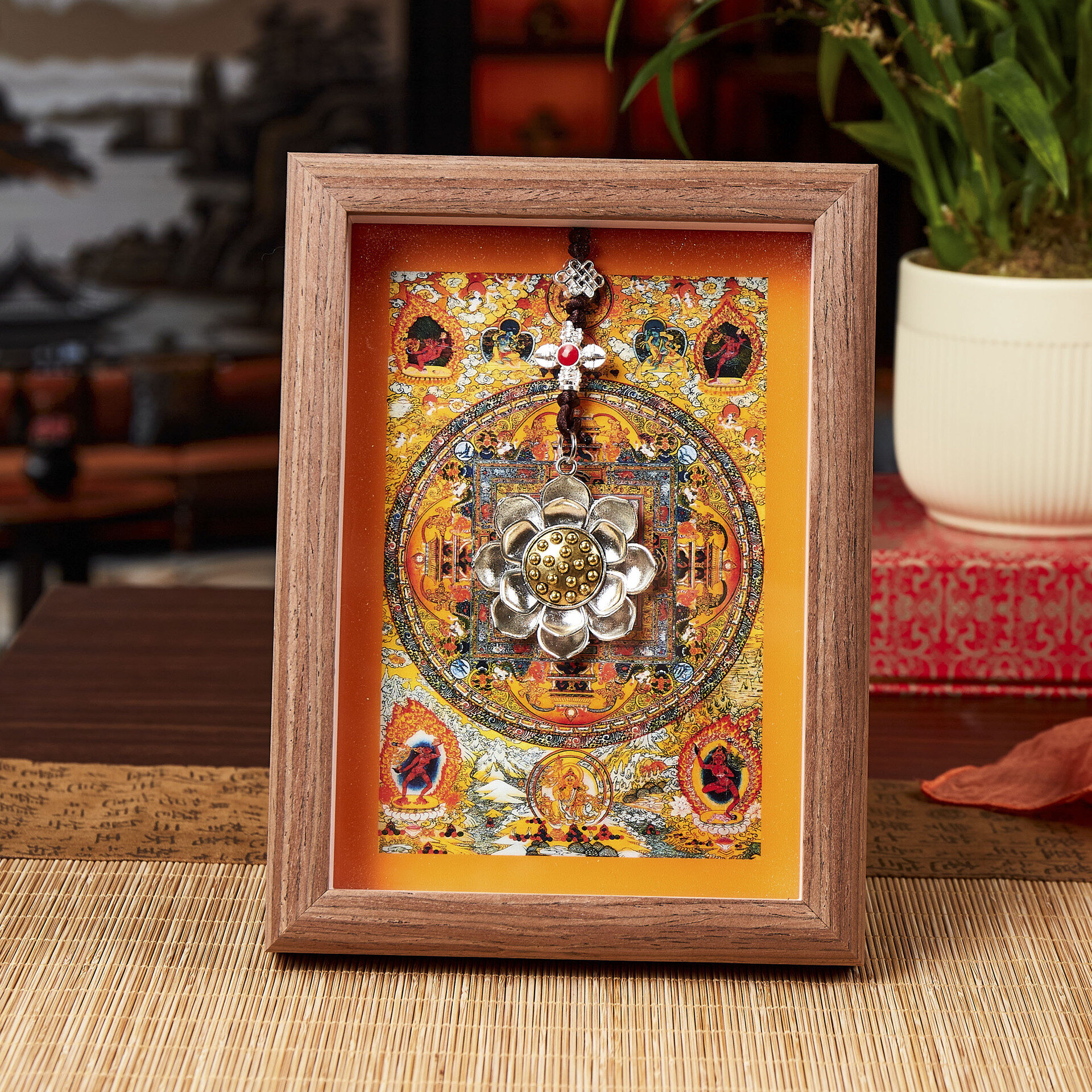 Горячая продажа ручной росписи тханка Манджушри Девять дворцов Восемь диаграмм Непал Мандала Декор стола Картина для гостиной Вход Восемь диаграмм Подвесная картина
