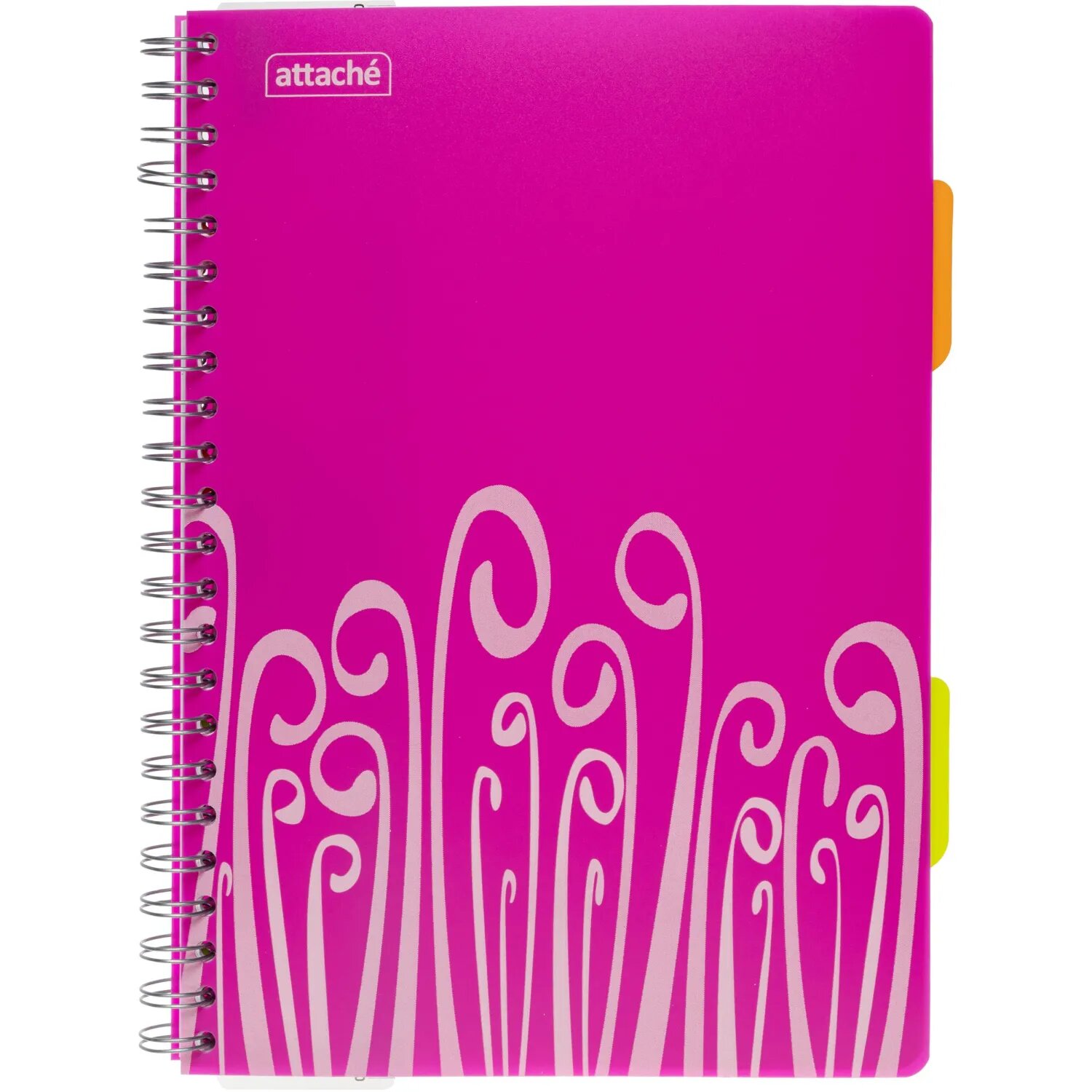 Бизнес-тетрадь А4.140 л, пласт обл, с разд, спир, ATTACHE FANTASY, розов