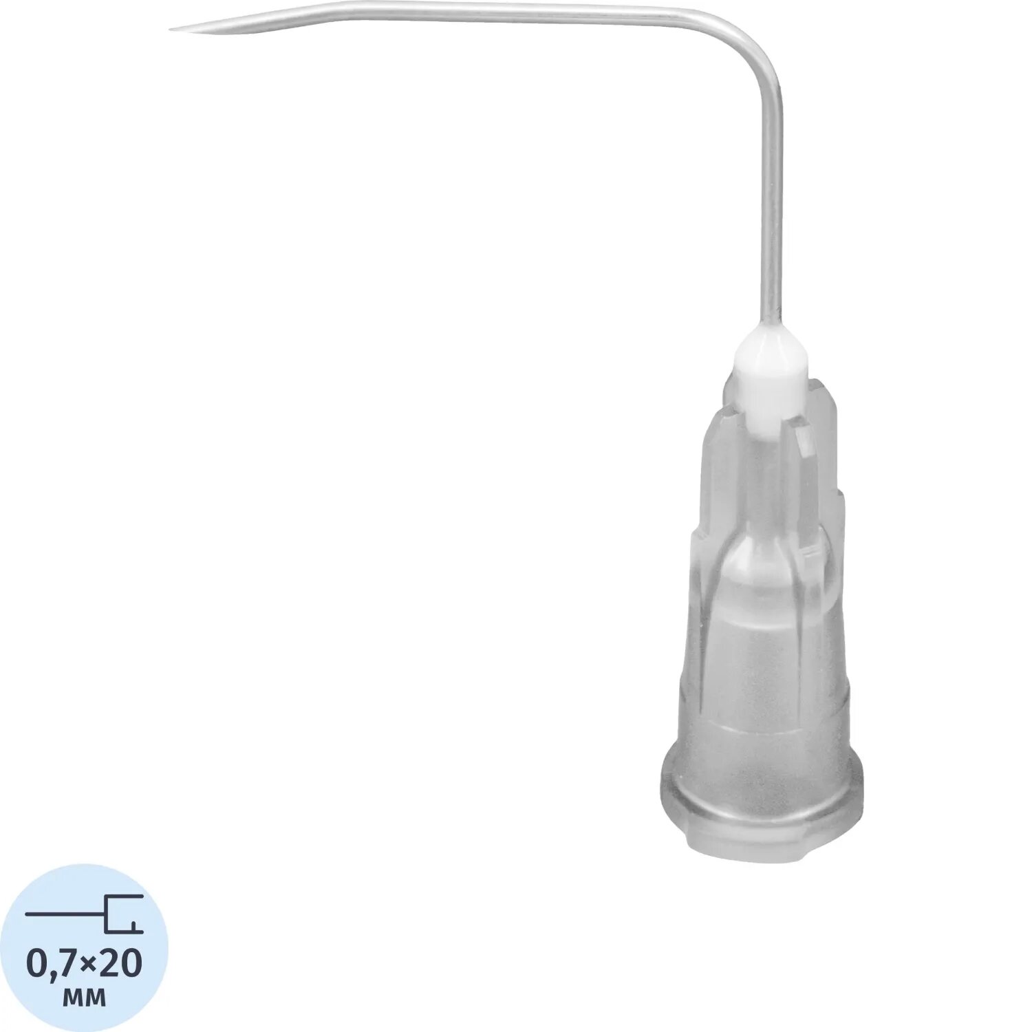 Игла Губера изогнутая, прямой угол, HC 2220 22G (0.7х20 мм) KDL 10шт/уп