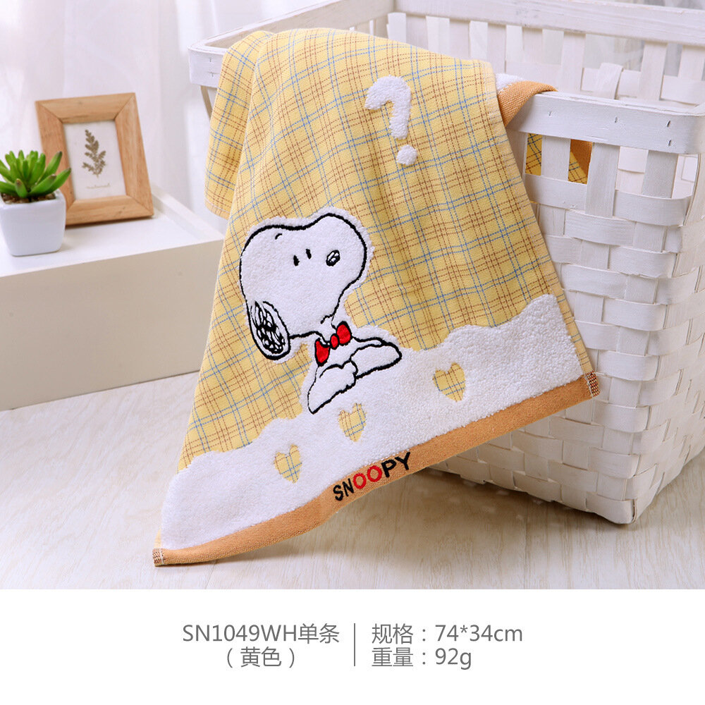 Полотенце Gold Towel Snoopy из чистого хлопка, без скручивания, двухслойное, из марли, прямые поставки с фабрики,