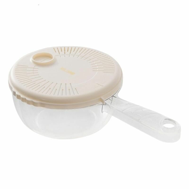 Многофункциональная пластиковая миска для мытья фруктов 2 в 1 с дуршлагом и поддоном, Не совсем белый