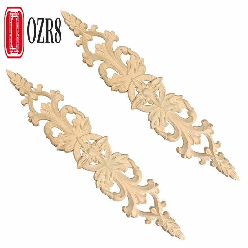 M9(D A G Y) 33 см x 6 резная деревянная наклейка в полоску, угловая аппликация, длинная полая цветочная рамка, мебельный декор, резьба по дереву, статуэтки, ремесло
