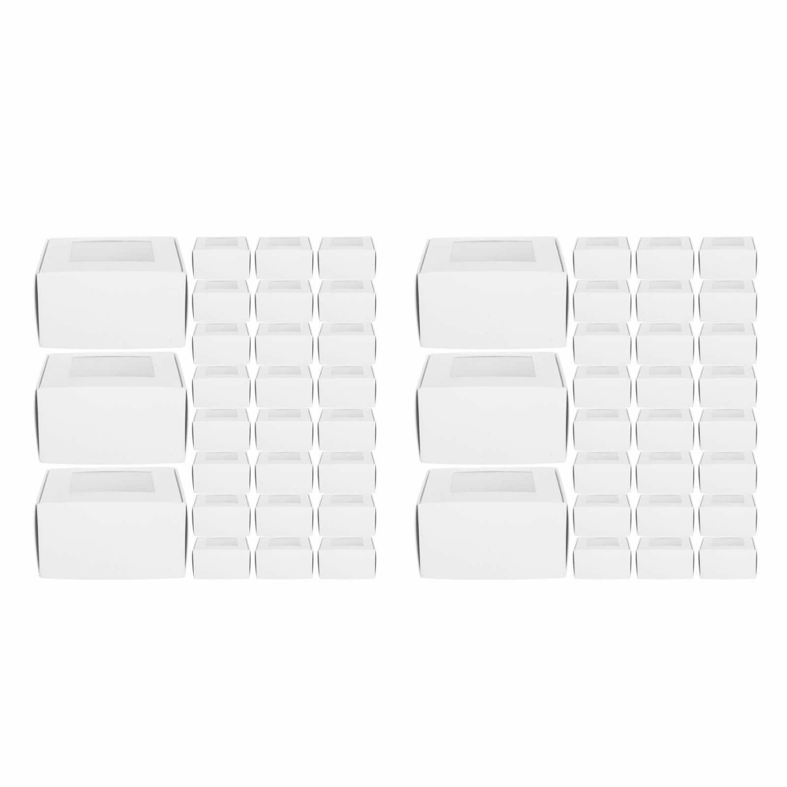 Набор из 100 белых бумажных коробок с прозрачным окном для упаковки мыла и сладостей