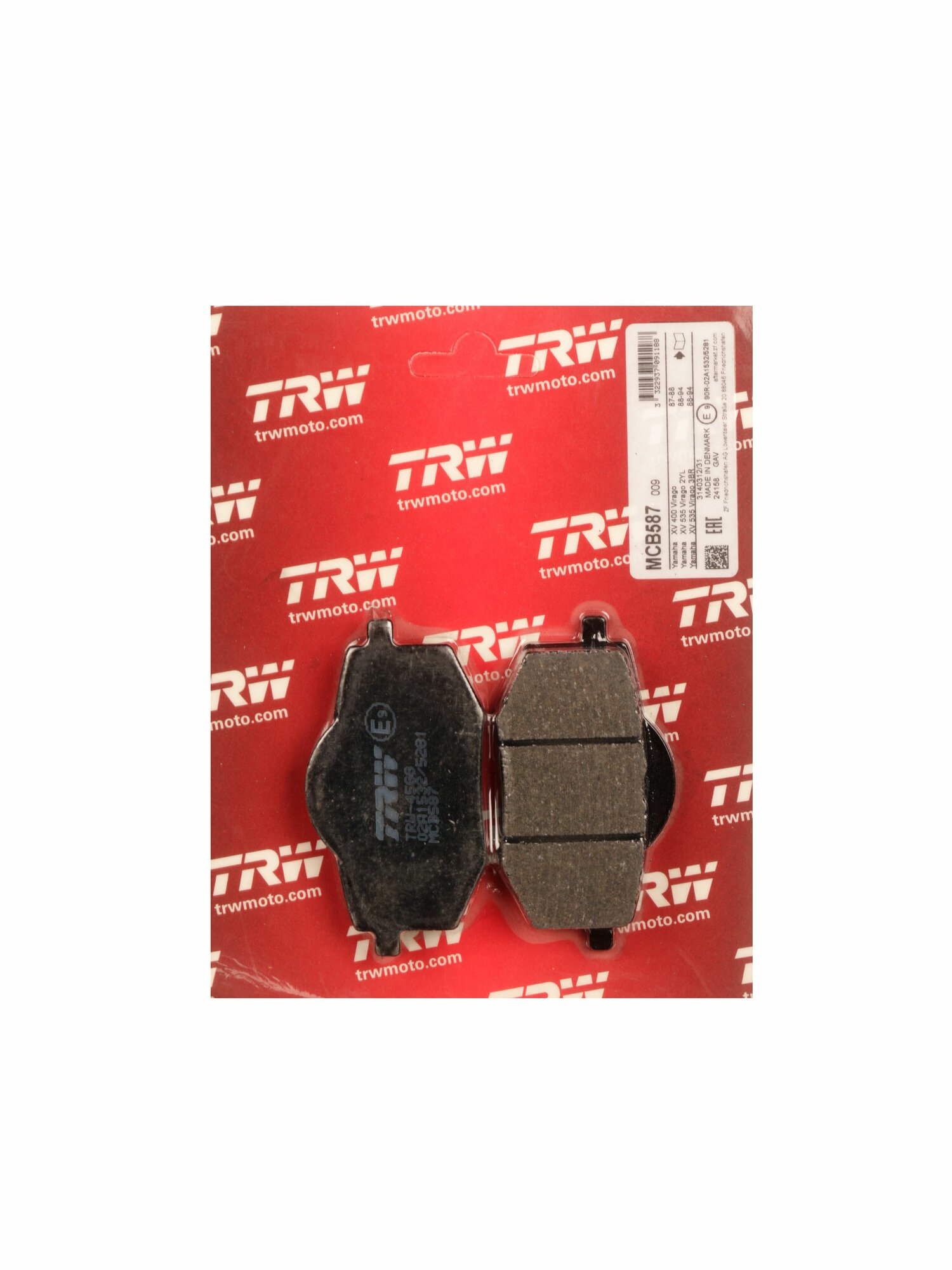 Колодки тормозные дисковые для мото передние TRW (MCB587)