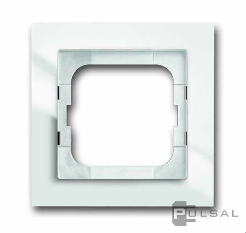 Рамка ABB 1 пост вертикальная горизонтальная пластмасса альпийский белый Busch-axcent