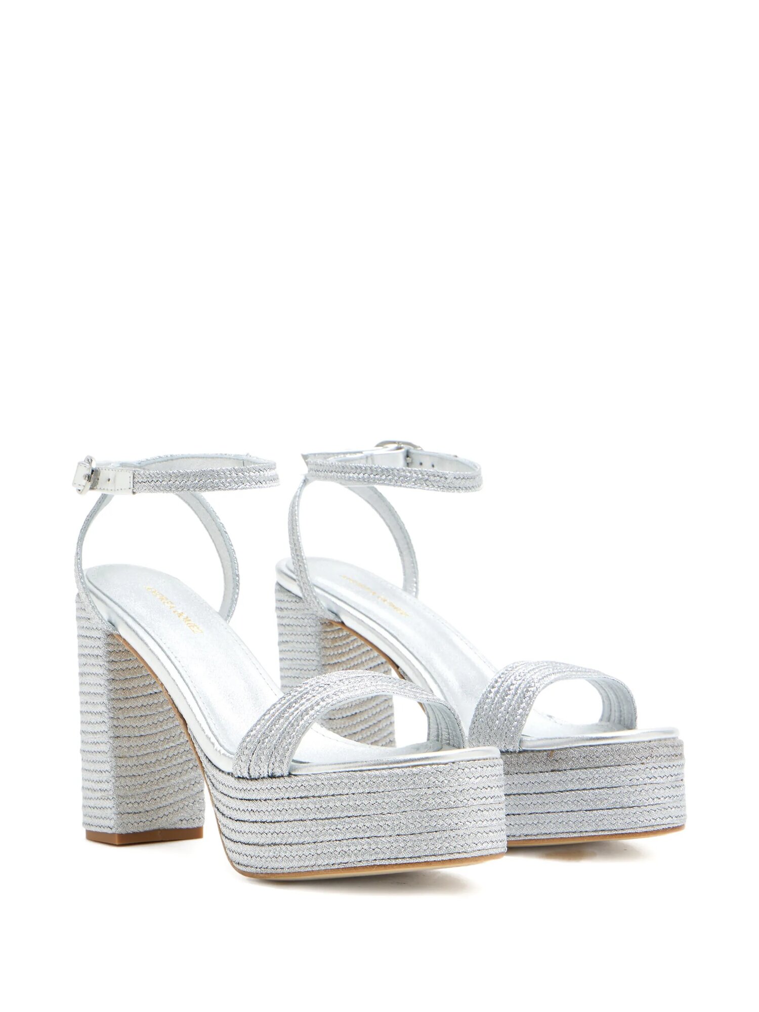 Босоножки ANDREA GOMEZ Platform heeled sandals, размер 39, серебристый — фото 1