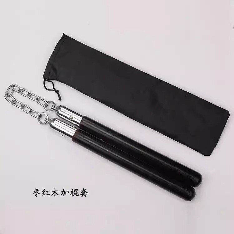 Деревянная двухсекционная палка из массива дерева для детей, студентов и взрослых, практическая двухсекционная палка, специальная деревянная красная палка