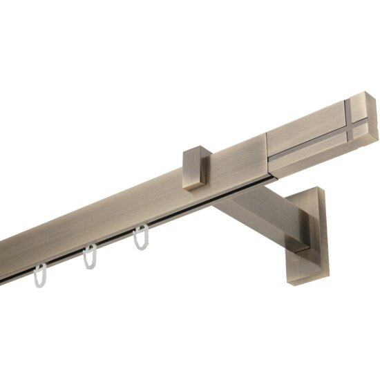 Карниз профильный LM Decor Флэт Лайн Кросс однорядный 3,0 м, Антик