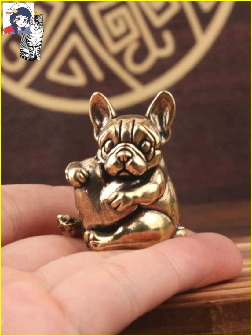 Эксклюзивный подарок, бульдог из меди ручной выделки