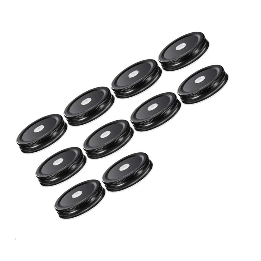 Крышка для банки с соломинкой, герметичная, из железа, Черный