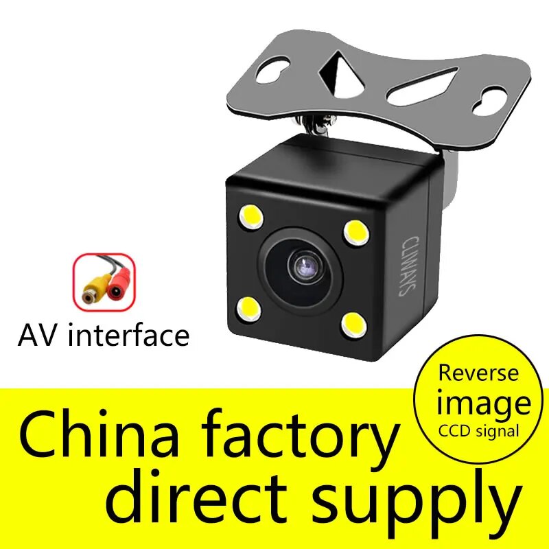Автомобильная камера заднего вида, 4 светодиода, ночное видение, автоматический парковочный монитор заднего вида, CCD, IP68, водонепроницаемая, 170 градусов, изображение высокой четкости