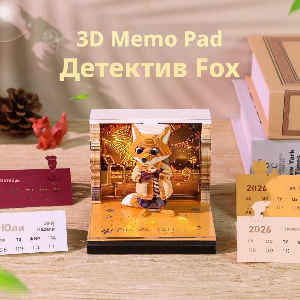 Еженедельный календарь Fox Detective на 2026 год на английском языке с подсветкой.