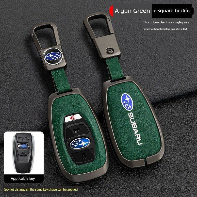 Чехол для ключей Subaru (XV, Forester, Outback, Legacy, BRZ) из высококачественной кожи с металлической застежкой