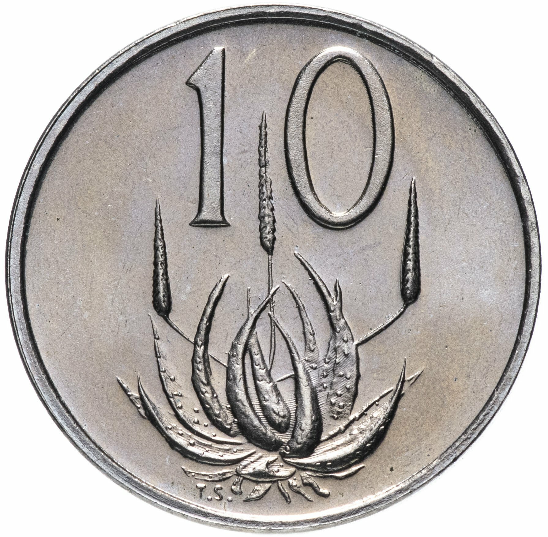 ЮАР 10 центов cents 1977, Никель, в сохранности UNC
