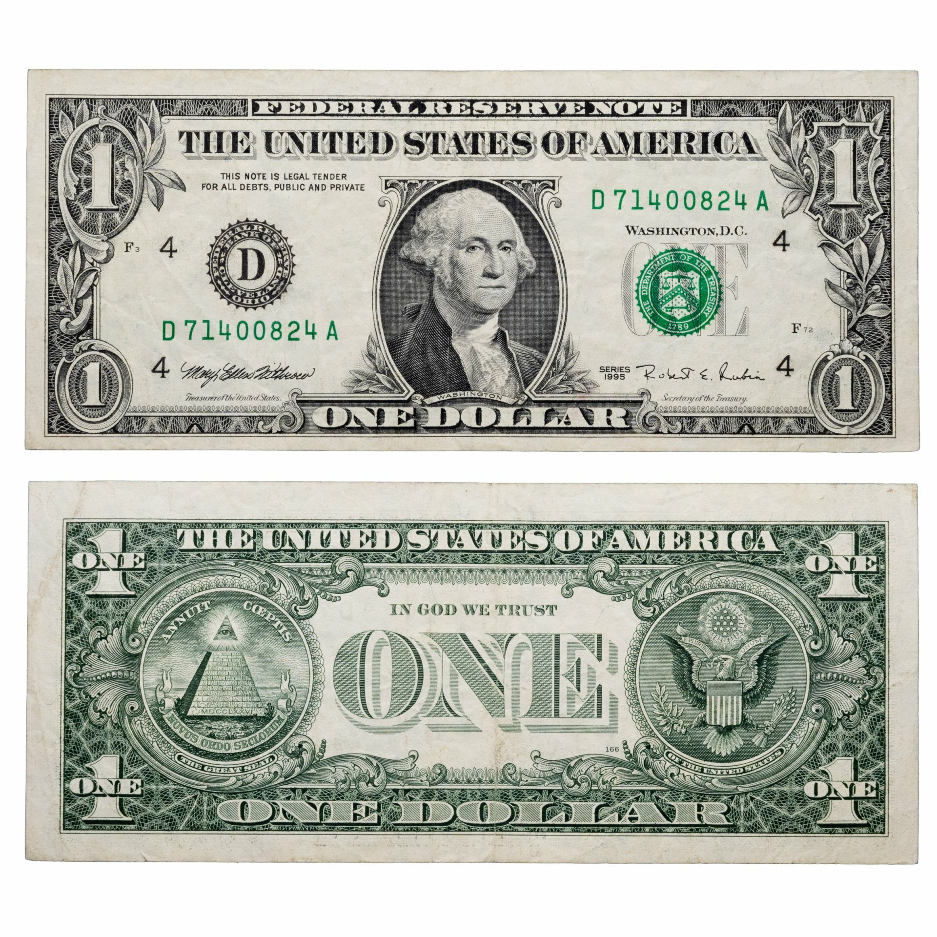 США 1 доллар 1995 Pick 496a D-Кливленд