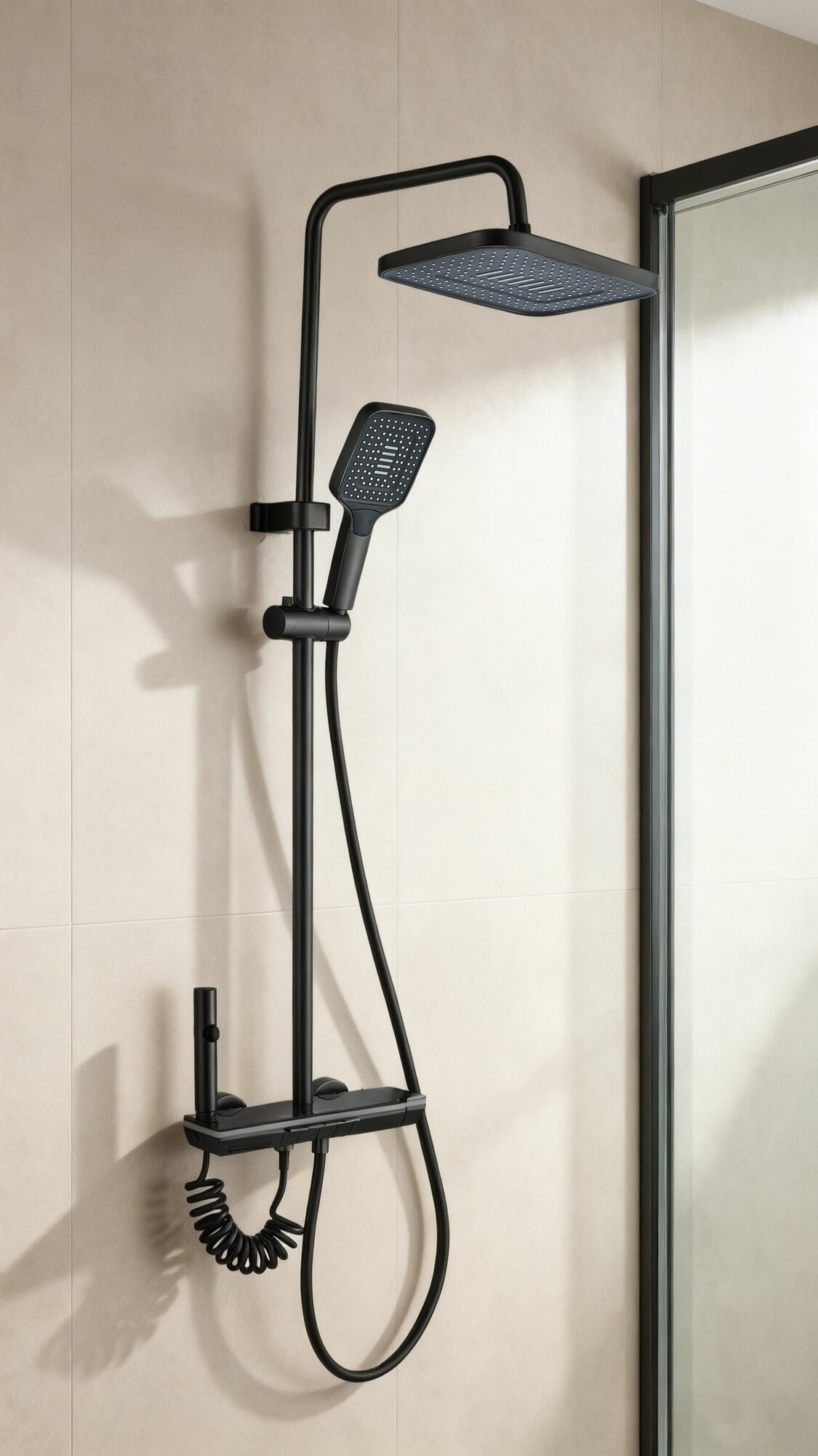 Душевая система Ceruttispa DECIO, матовая графит, с тропическим душем