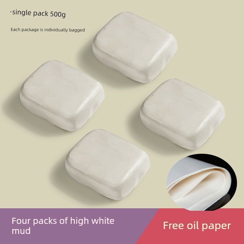 Белая глина для лепки 2кг DIY материал с пергаментной бумагой для детских художественных проектов