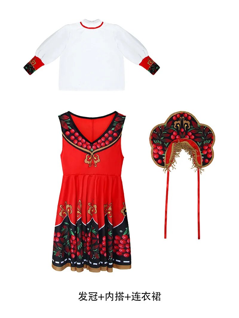 Детский костюм русской народной стилистики S, Красный