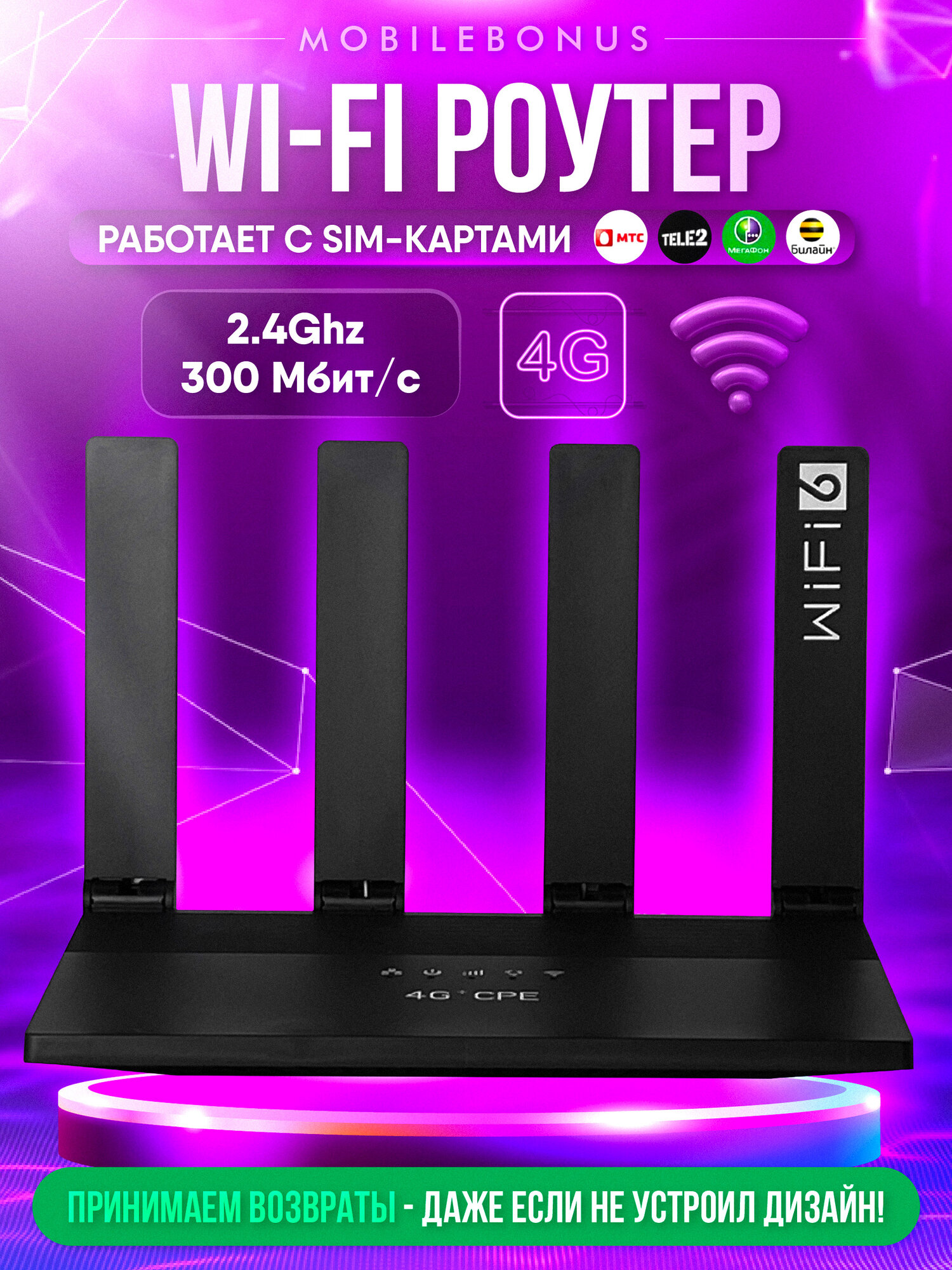 WR800 Африка БлижнийВосток WiFi 6 4G Router Wireless Battery4 антенна WiFi маршрутизатор