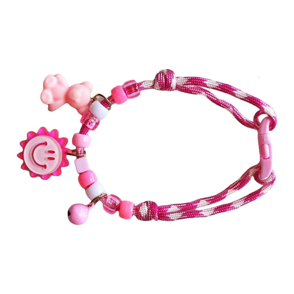 Вязаный регулируемый ошейник для собак и кошек, Розовый