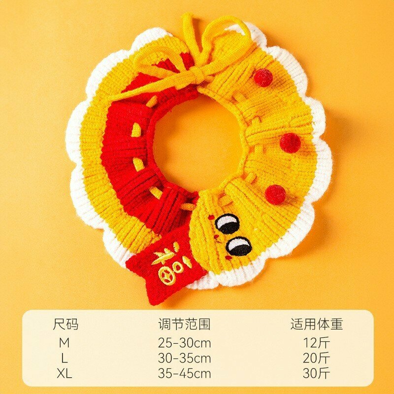 Новогодний вязаный ошейник для питомцев, рождественский праздничный регулируемый утеплитель для шеи, декор для собак, треугольный нагрудник для кошек