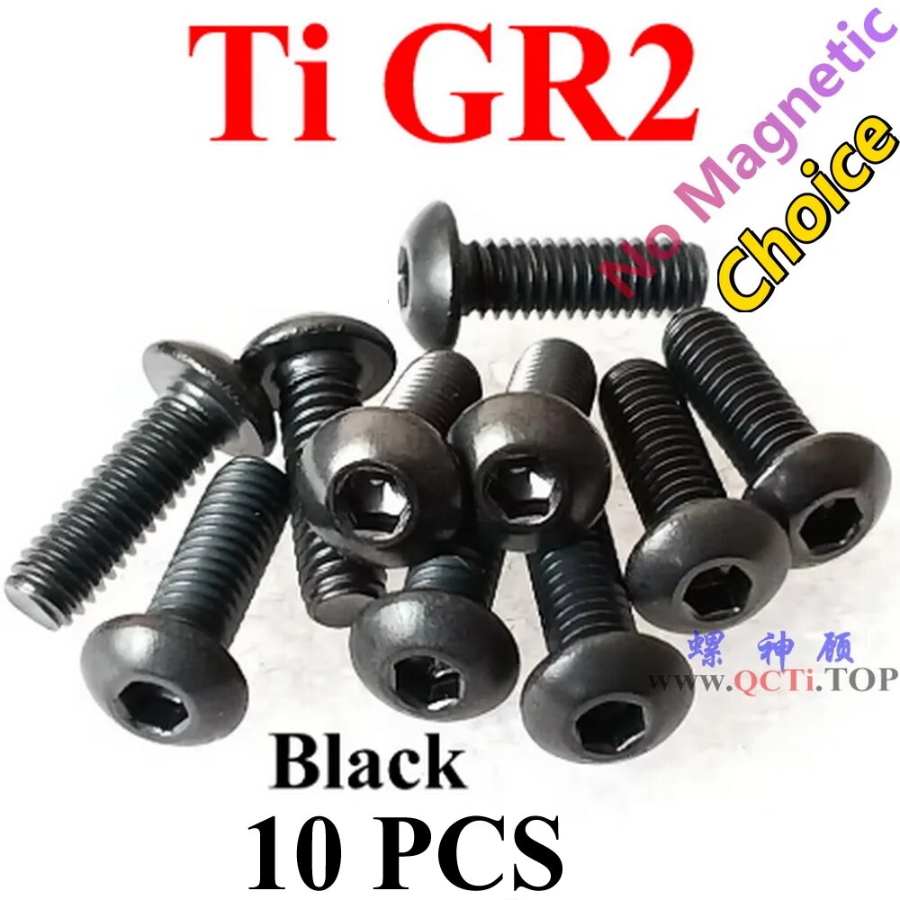 10 шт. титановых винтов M3 M4 M5 черные QCTI ISO 7380 M3x4 Hex 2.0