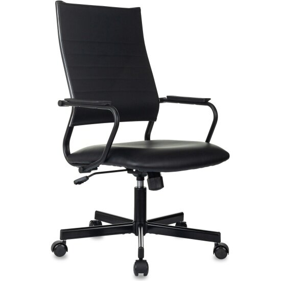 Кресло руководителя Бюрократ CH BALANCE черный экокожа крестов. металл черный