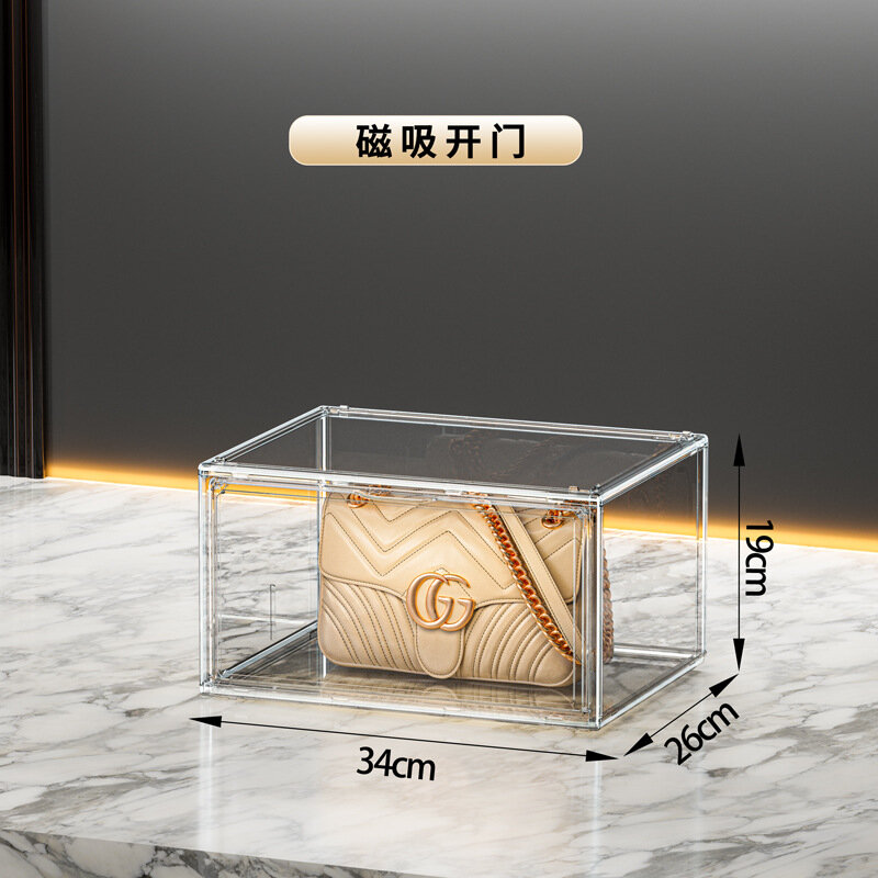 Коробка для хранения сумок, акриловая прозрачная витрина, коробка для фигурок, слепая коробка, пылезащитная, с магнитным присоской, коробка для хранения кроссовок AJ с магнитным присоской