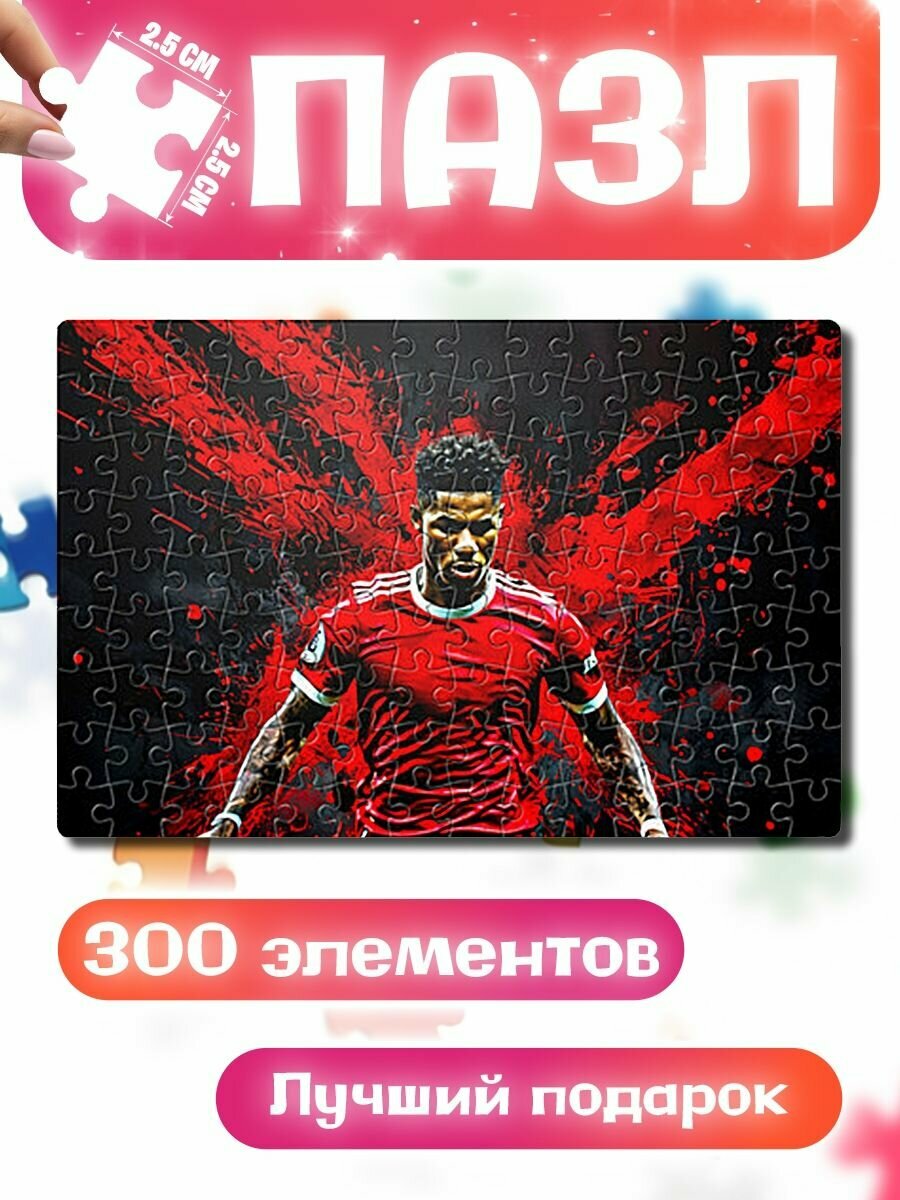 Пазлы для детей и взрослых Маркус Рашфорд в красном