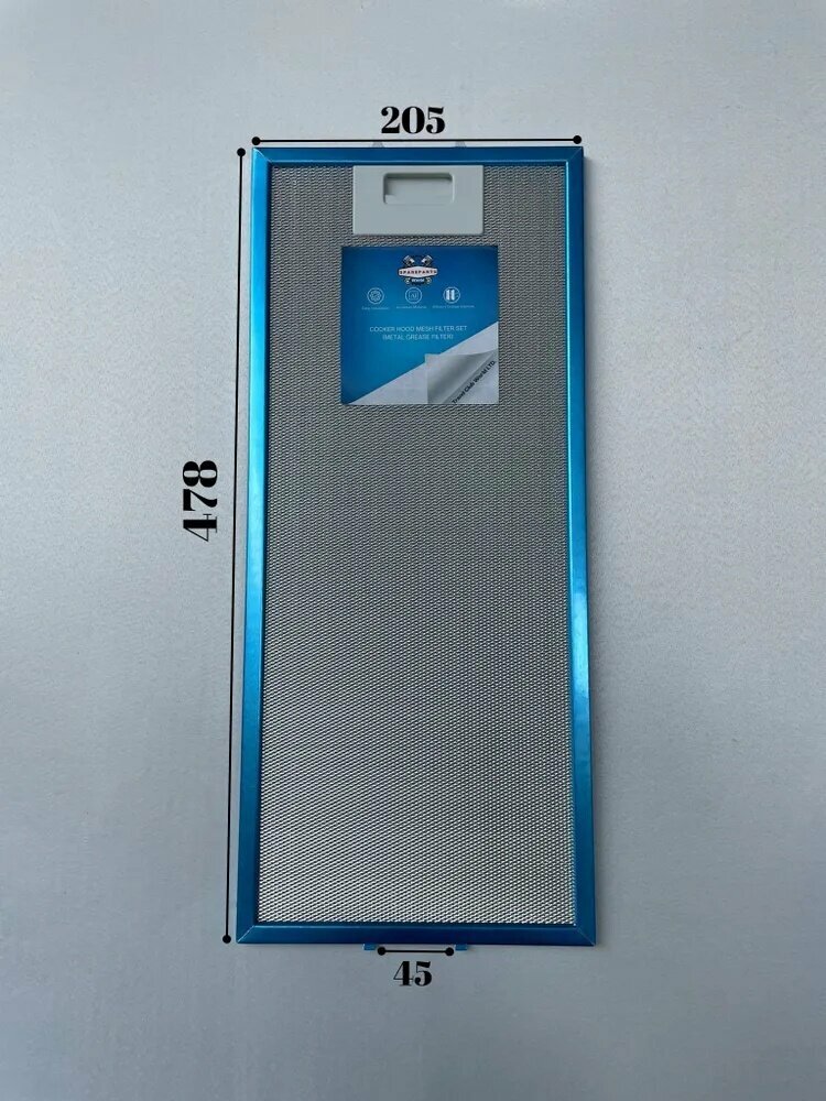 2 шт. 205x478 мм. Выхлопной фильтр, совместимый с Ar elik 9197060805 - LEISURE 8802511600, Масляный фильтр для вытяжного вентилятора, 20,5x47,8 CM.