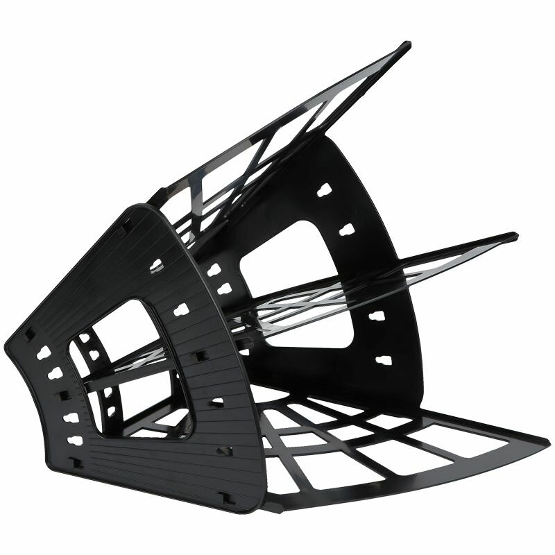 3 шт. Лоток для бумаг веерный СТАММ "Эконом", 3-х секционный, черный