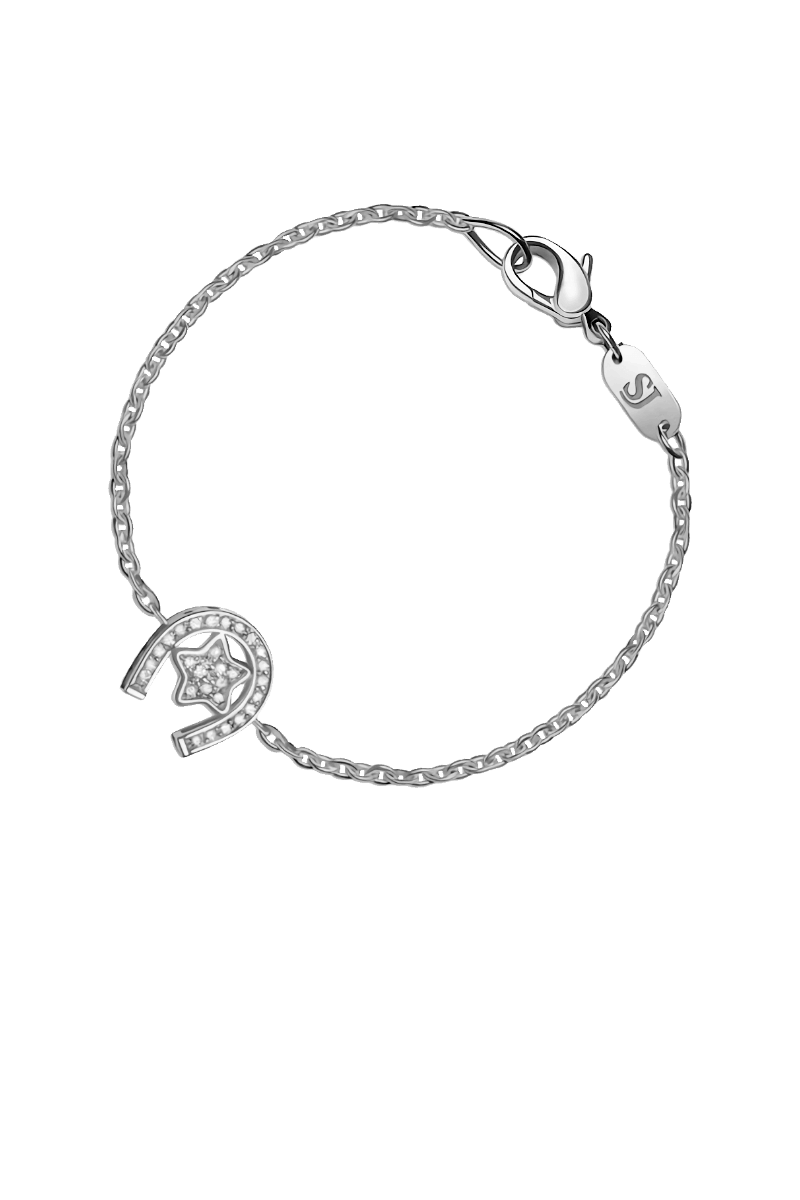 Браслет, белое золото, 585 проба, бриллиант